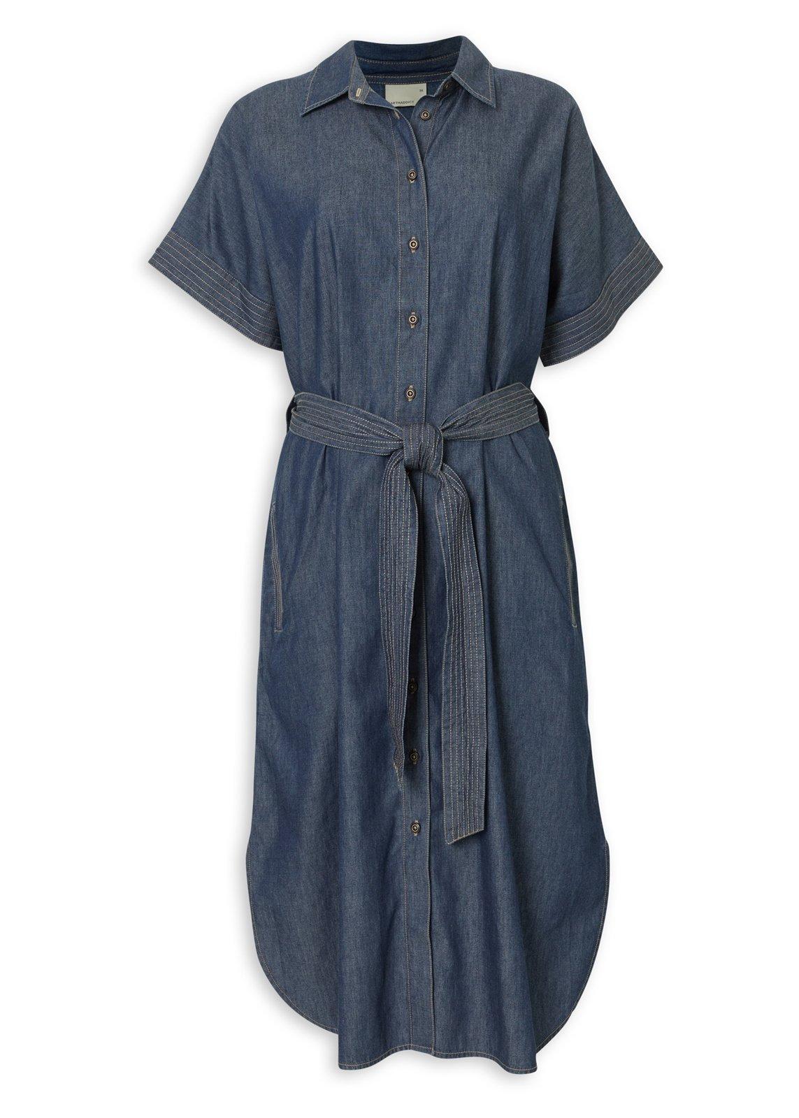 Denim Belted Shirtdress (3235457) | Earthaddict