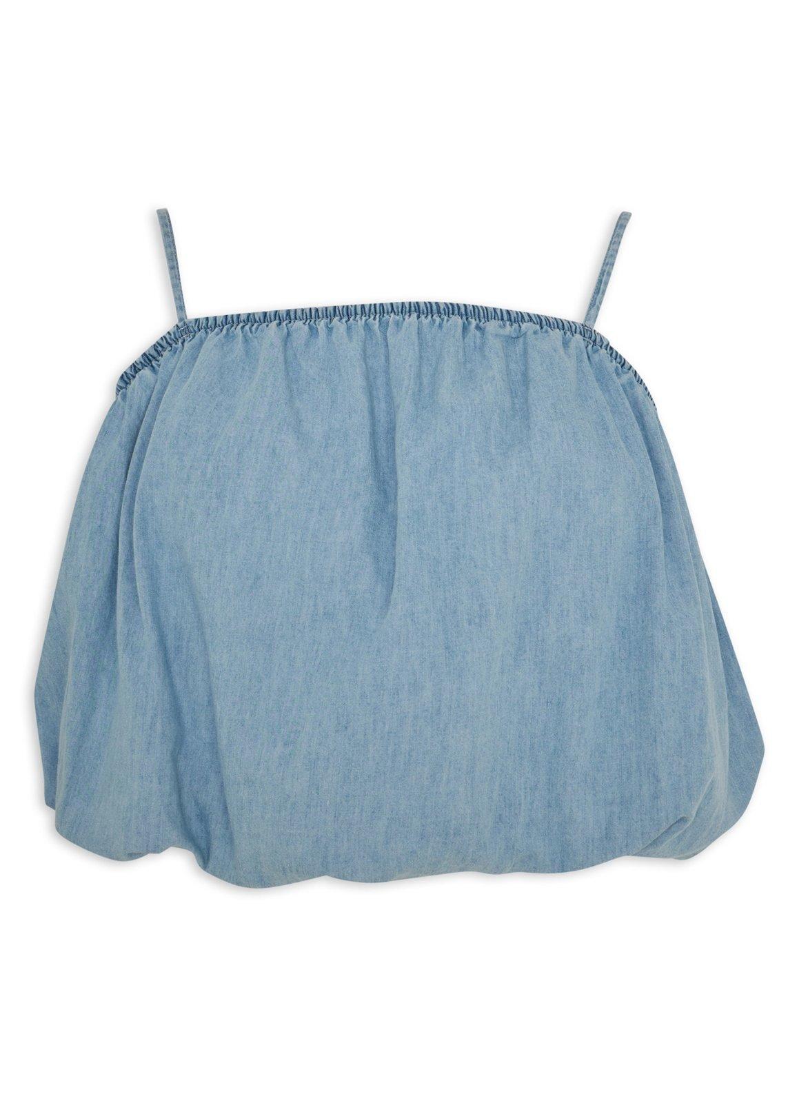 Chambray Bubble Denim Top (3235784) | Inwear