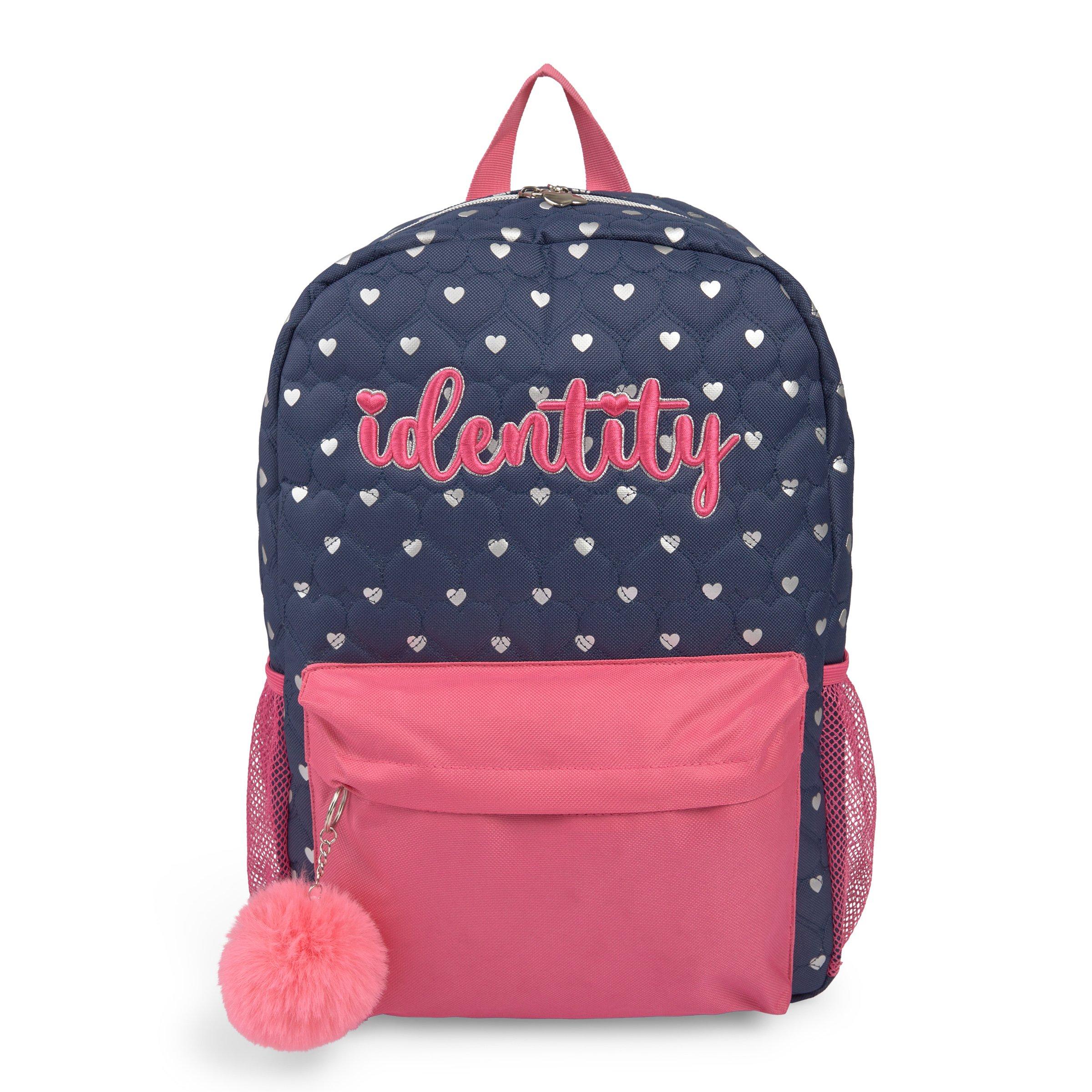 Girls Large Navy and Pink Backpack (3236338) | Identity