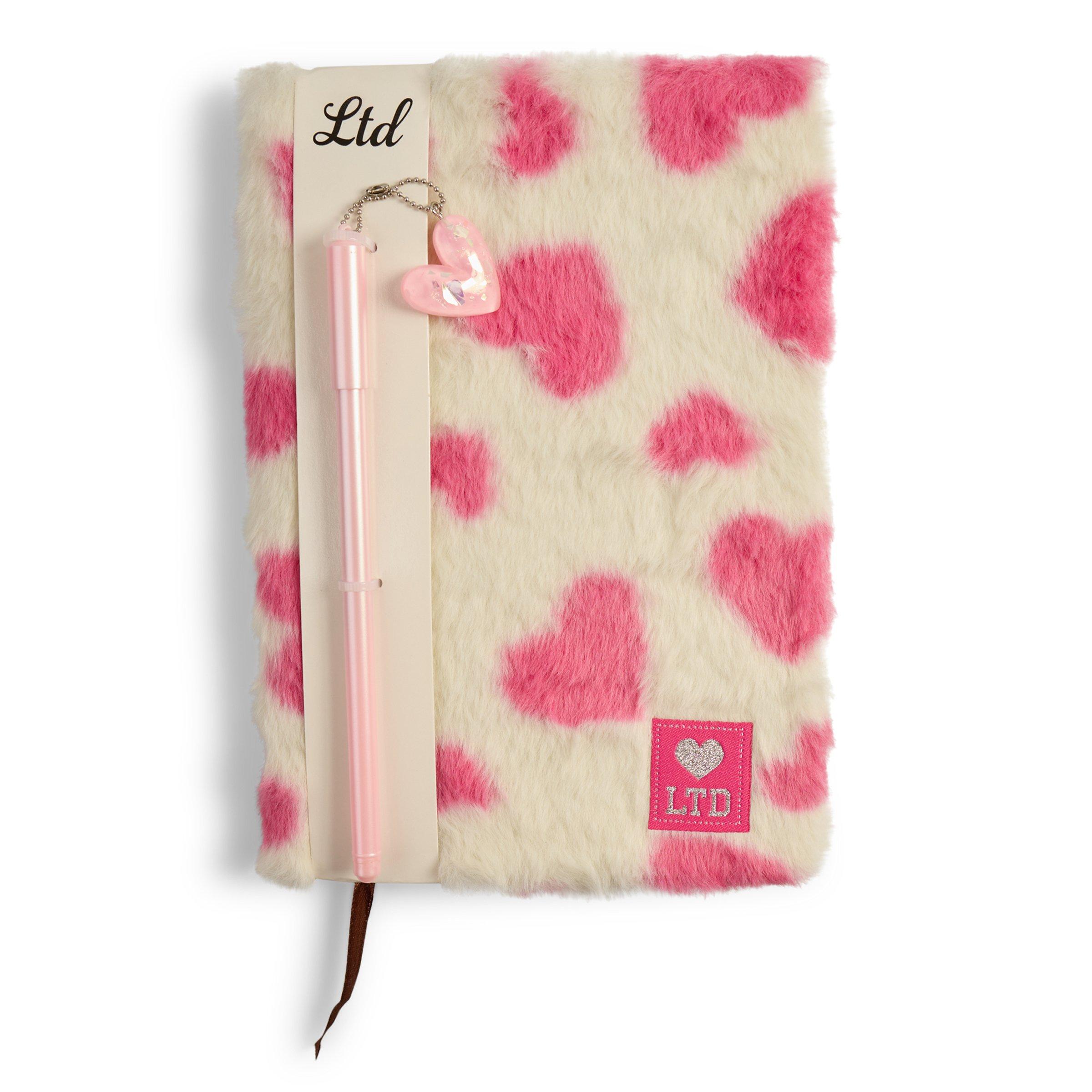 Girls Pink Fluffy Notebook and Pen Set (3236863) | LTD Kids