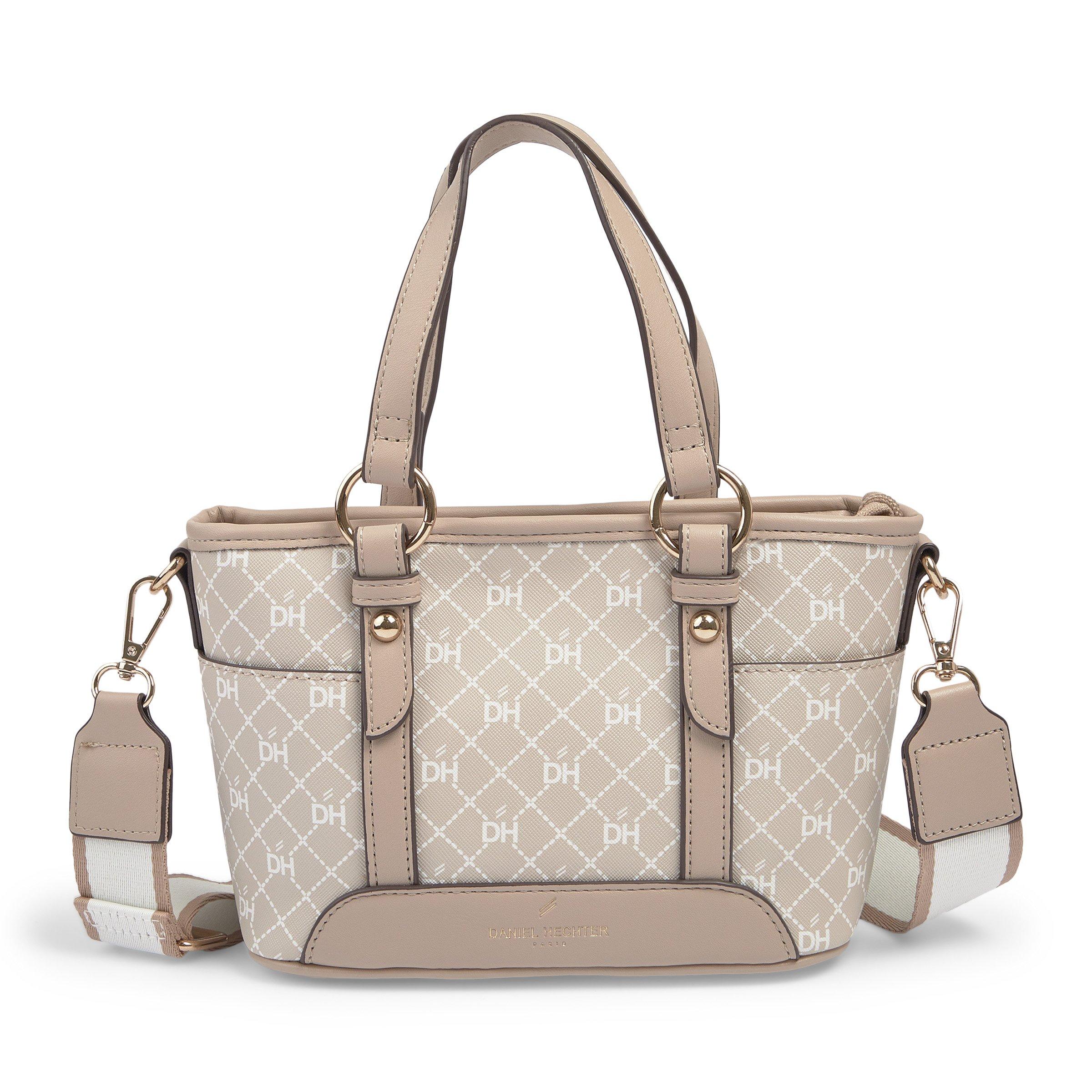 Beige Monogram Mini Shopper Bag (3237247) | Daniel Hechter