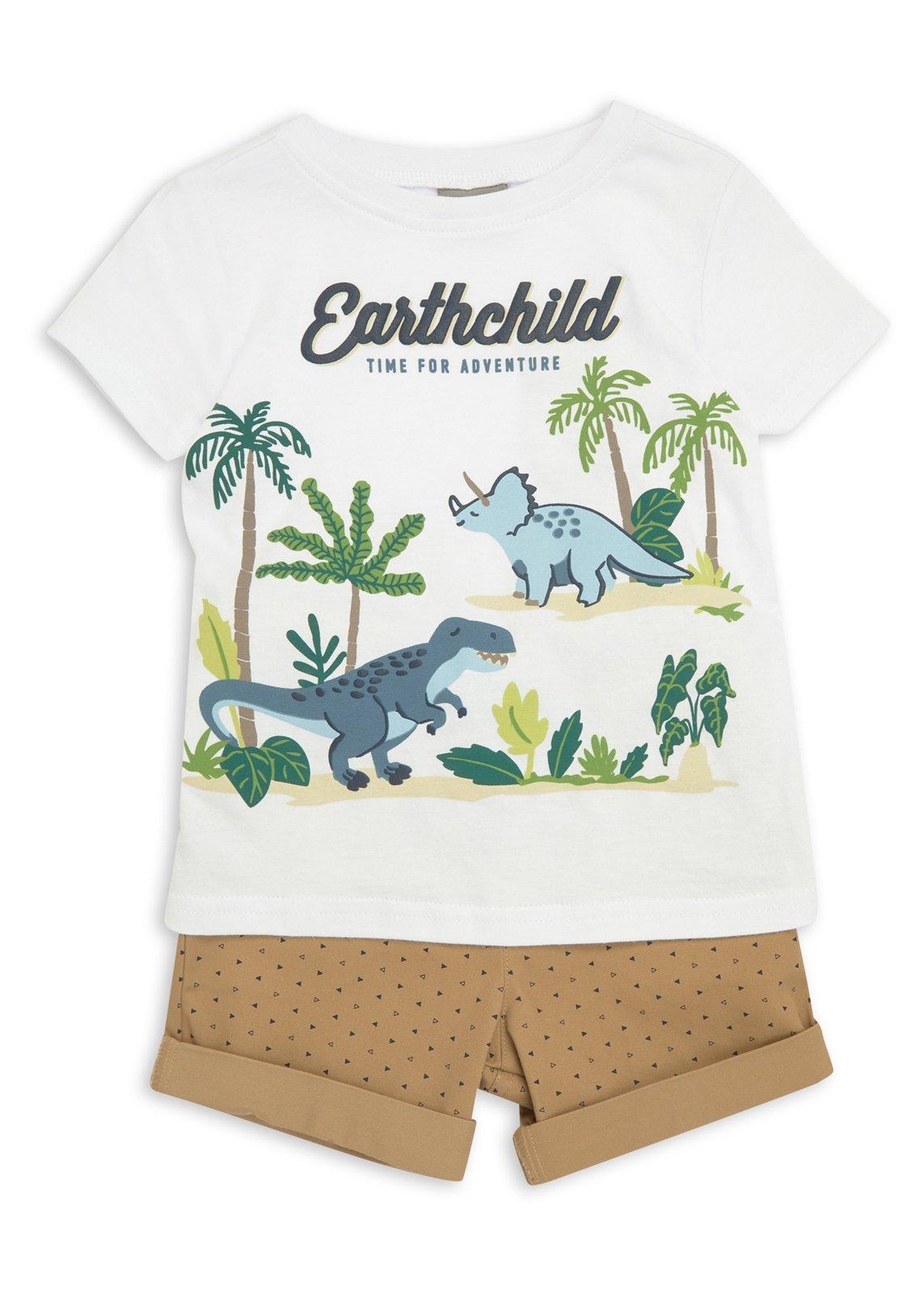 Baby Boys White T-shirt and Shorts Set (3238349) | Earthchild