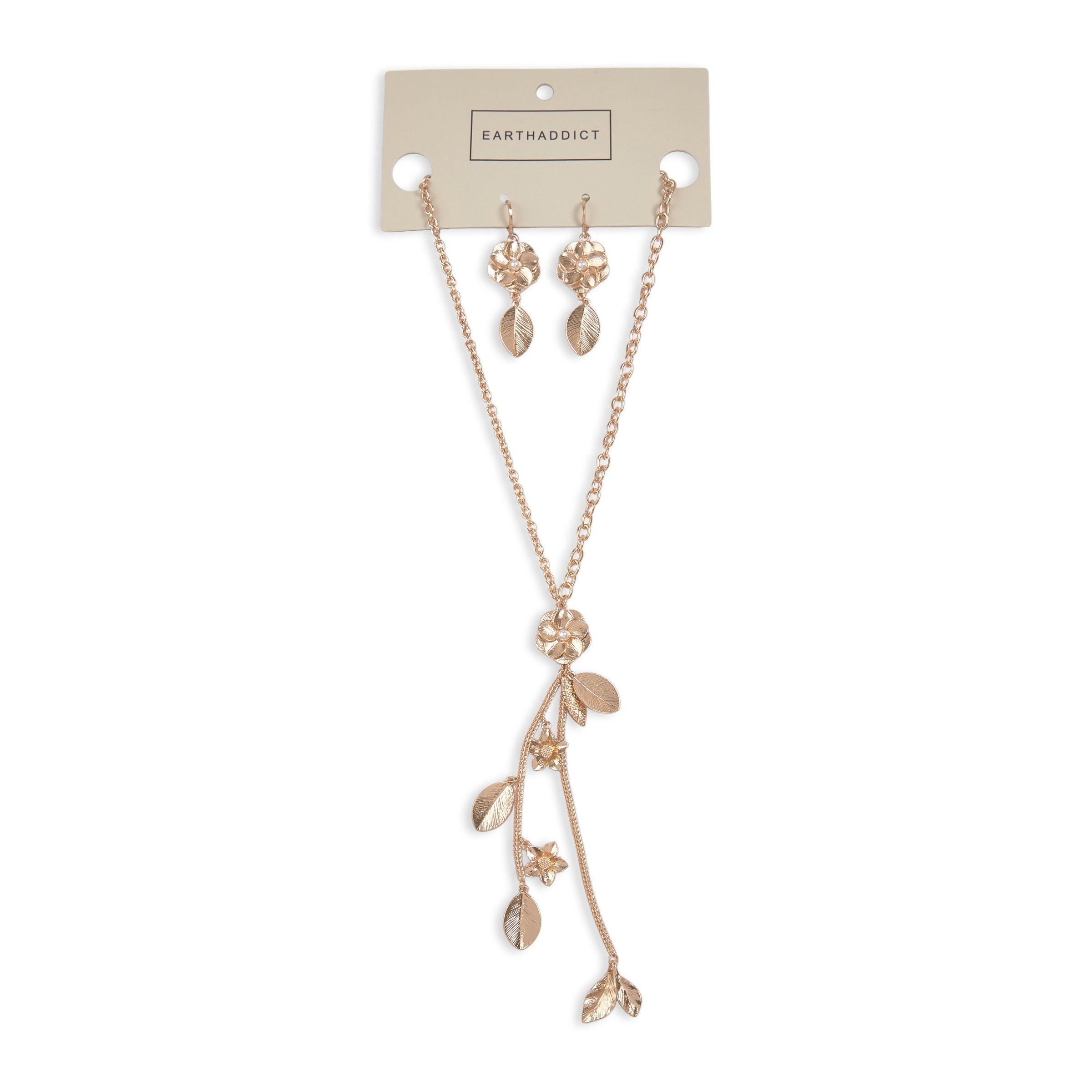 Gold Flower Necklace (3239161) | Earthaddict