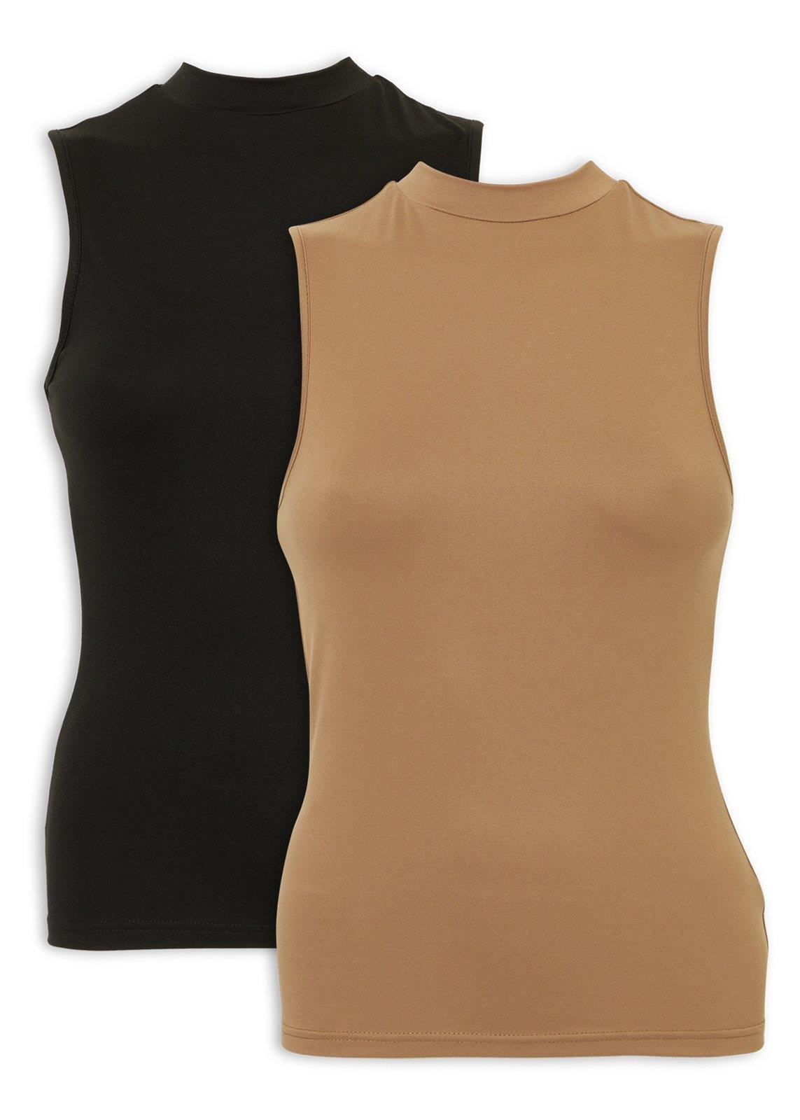2-pack Tan and Black Sleeveless Tops (3239790) | Inwear