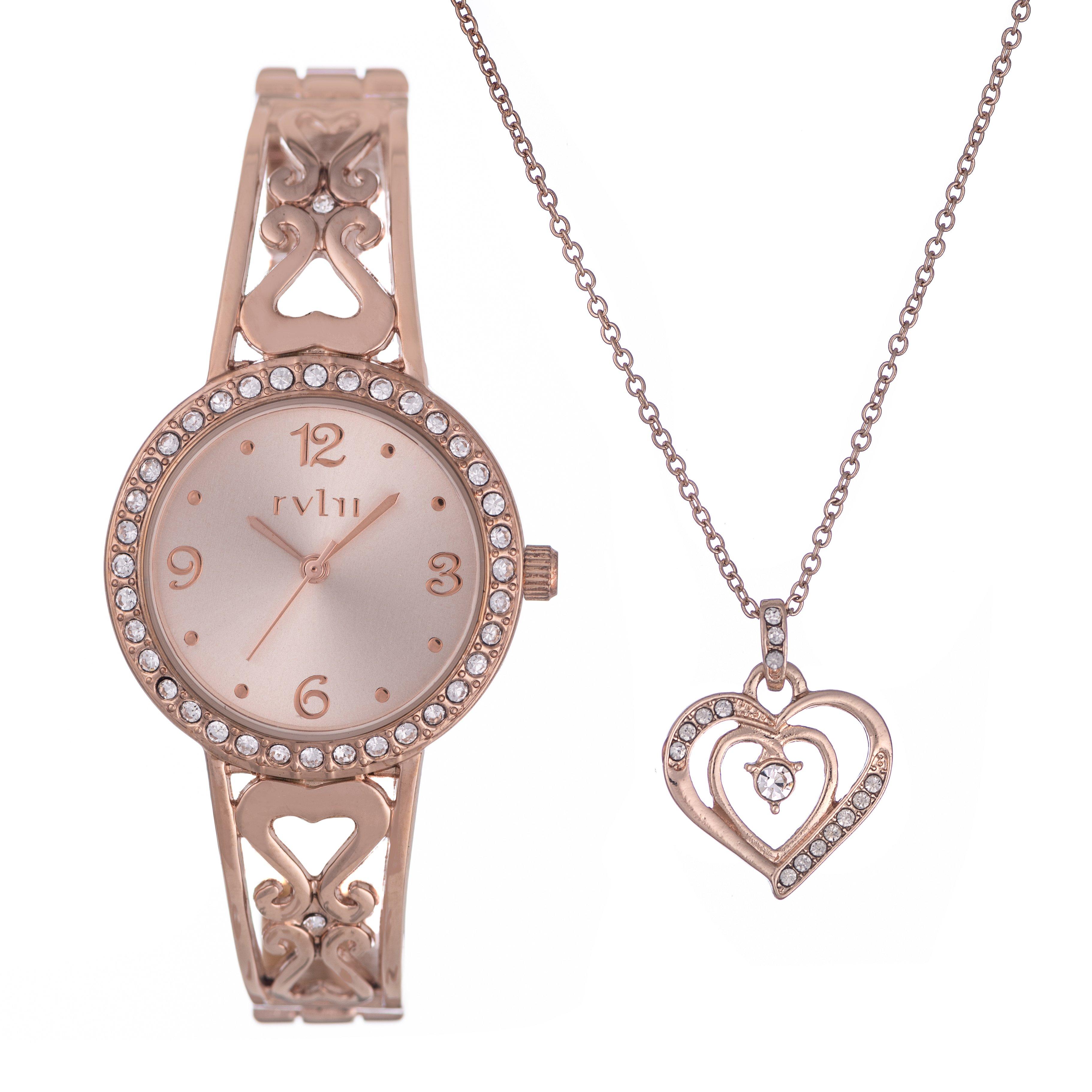 Rose Gold Metal Watch Set (3240172) | RVLRI