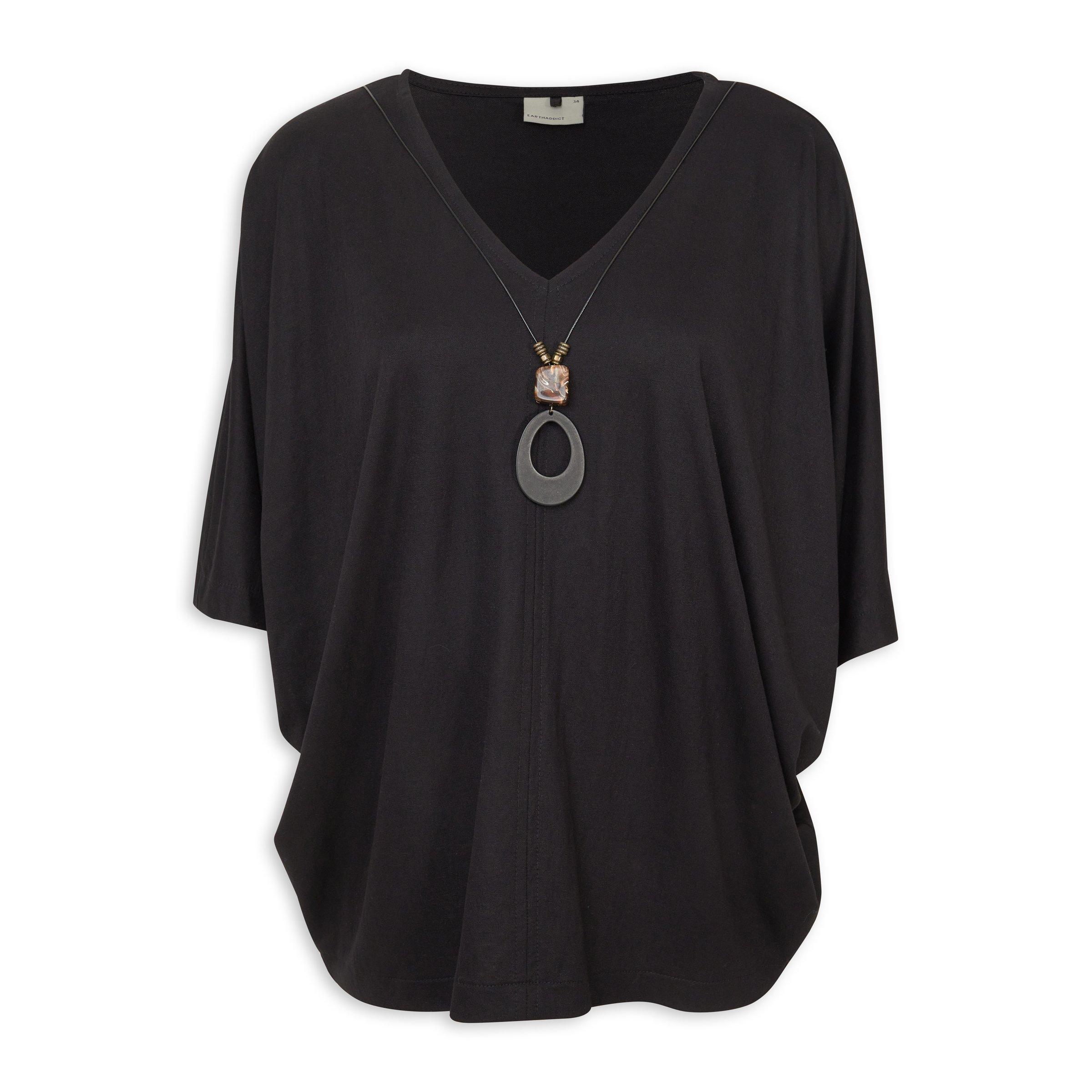 Black Batwing Knit Top (3240344) | Earthaddict