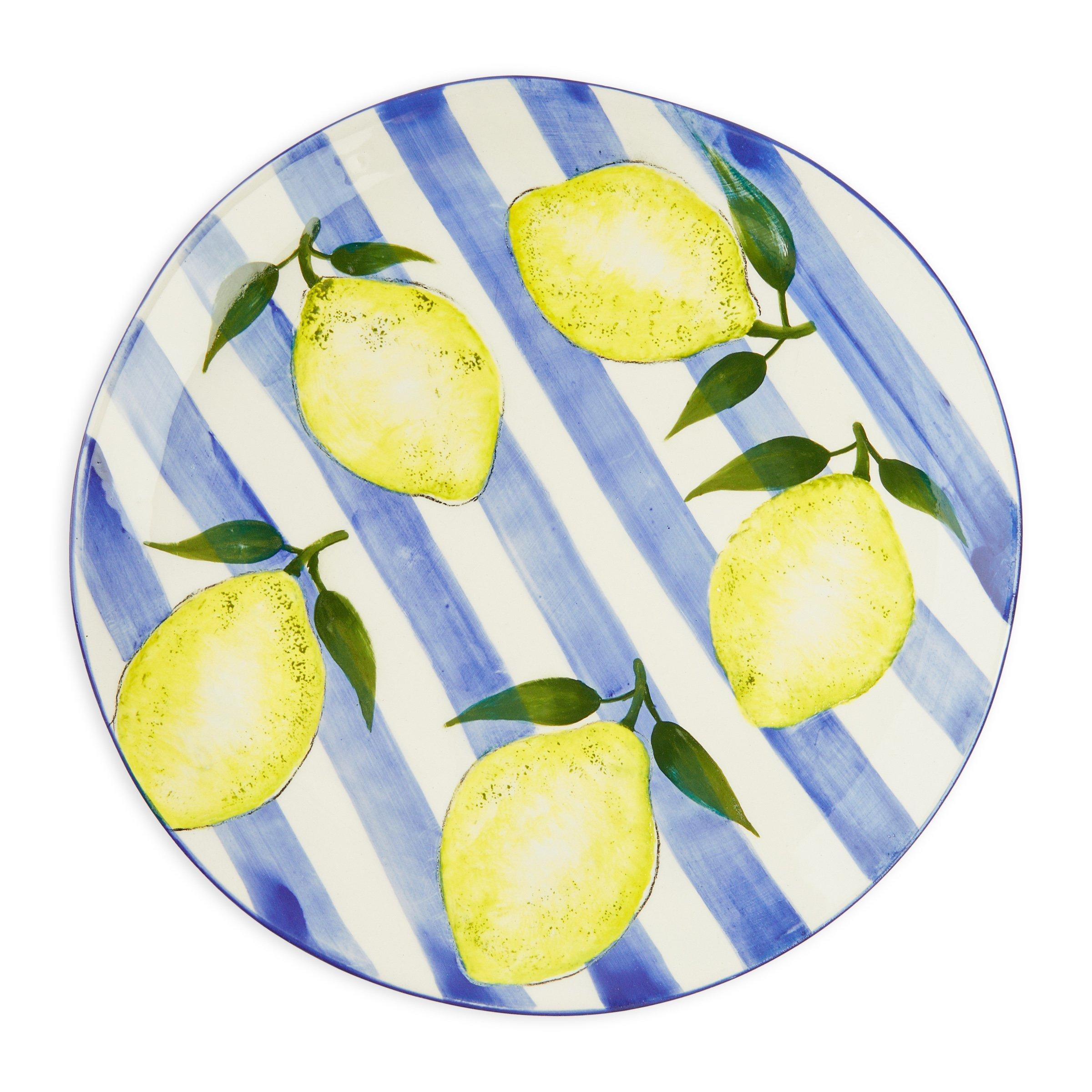 Striped Lemon Dinner Plate (3240430) | Loads of Living