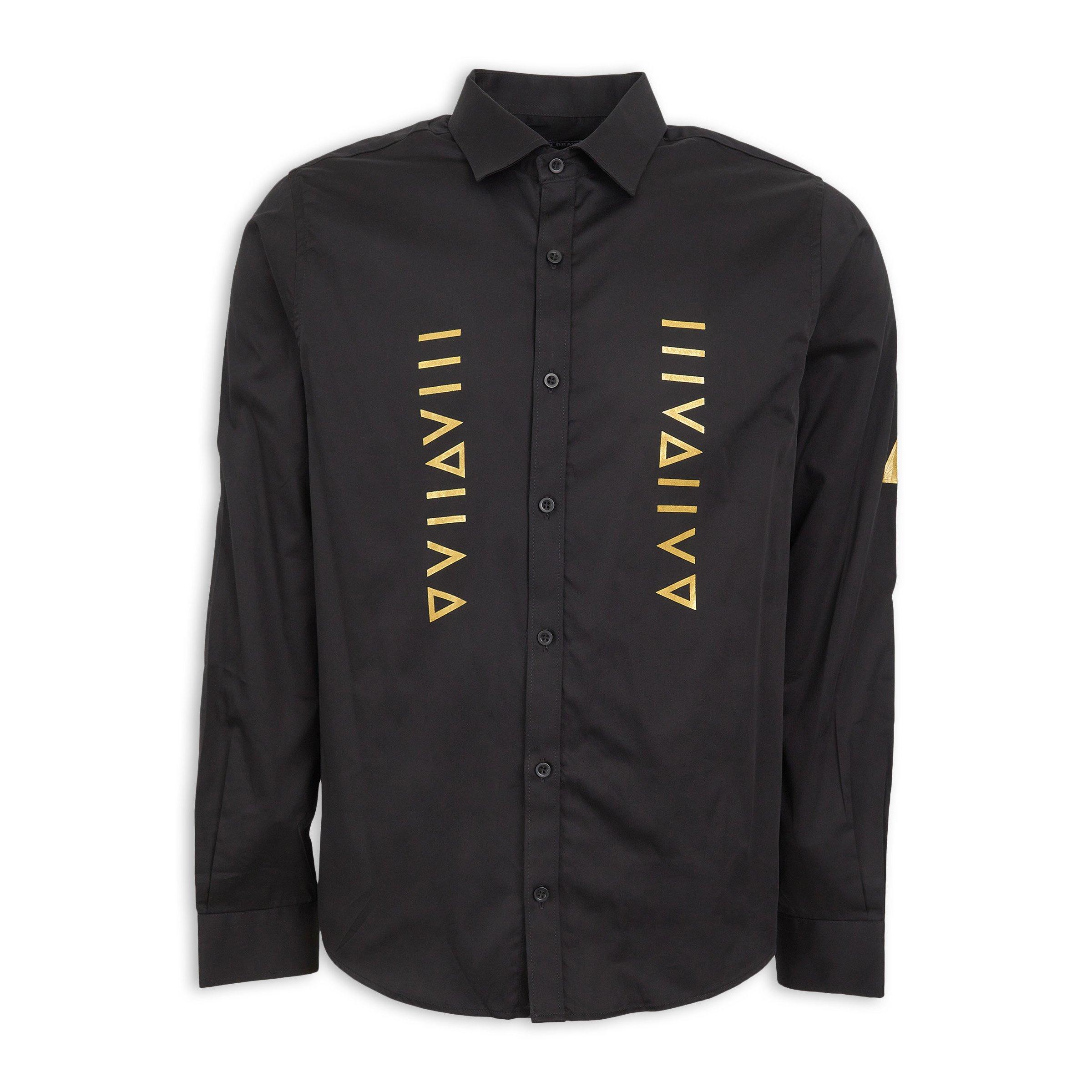 Black Printed Long Sleeve Shirt (3241205) | Born Brave