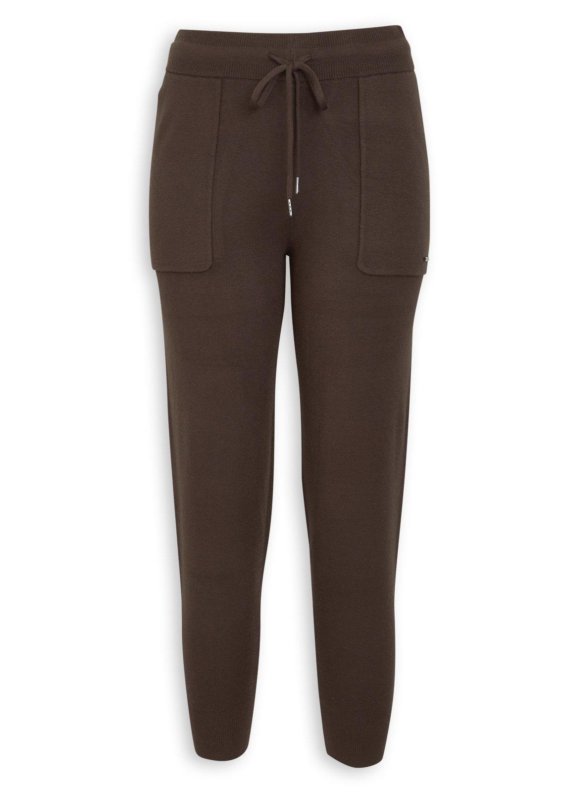 Brown Compact Knit Joggers (3241381) | Earthaddict
