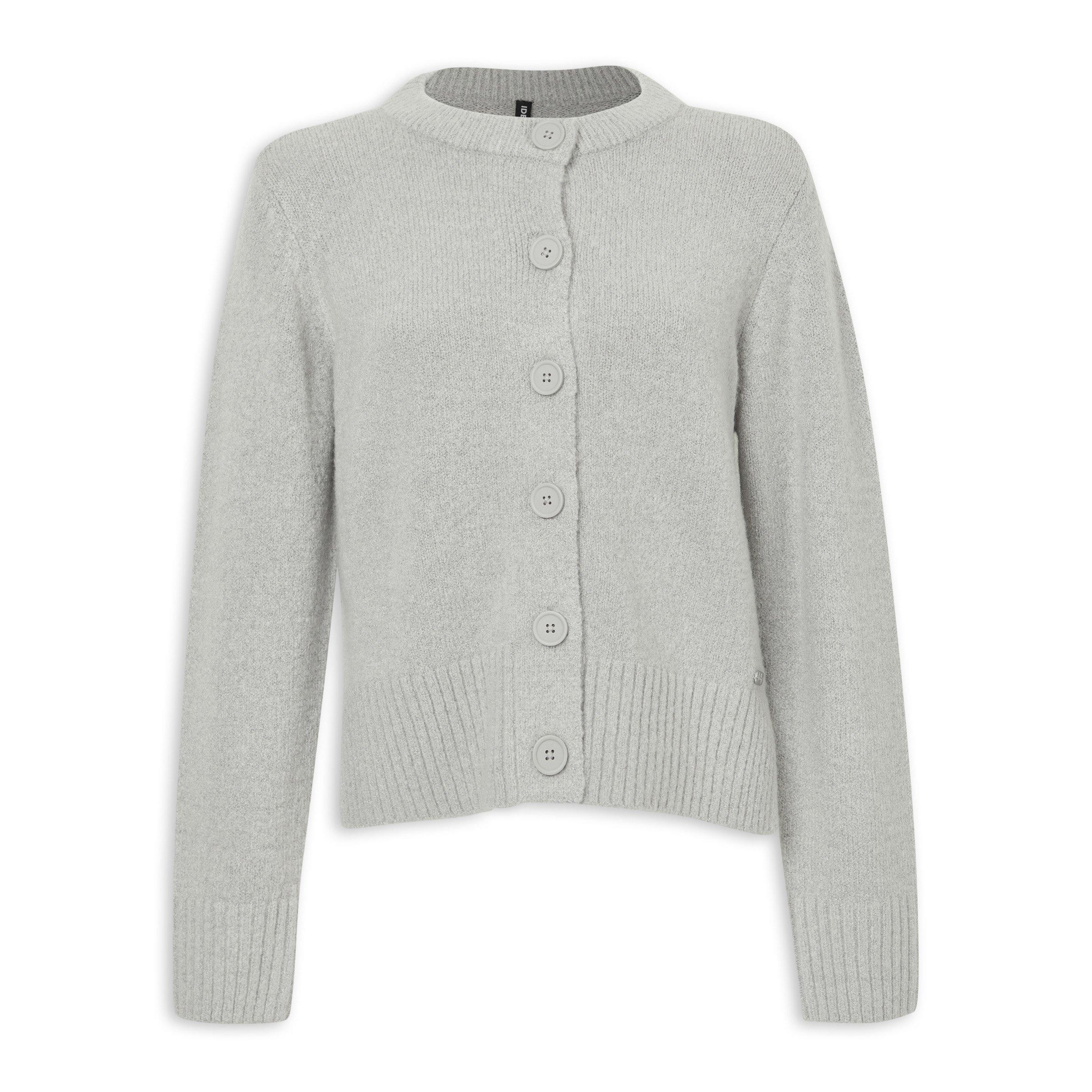 Grey Button-Down Knit Cardigan (3243067) | Identity