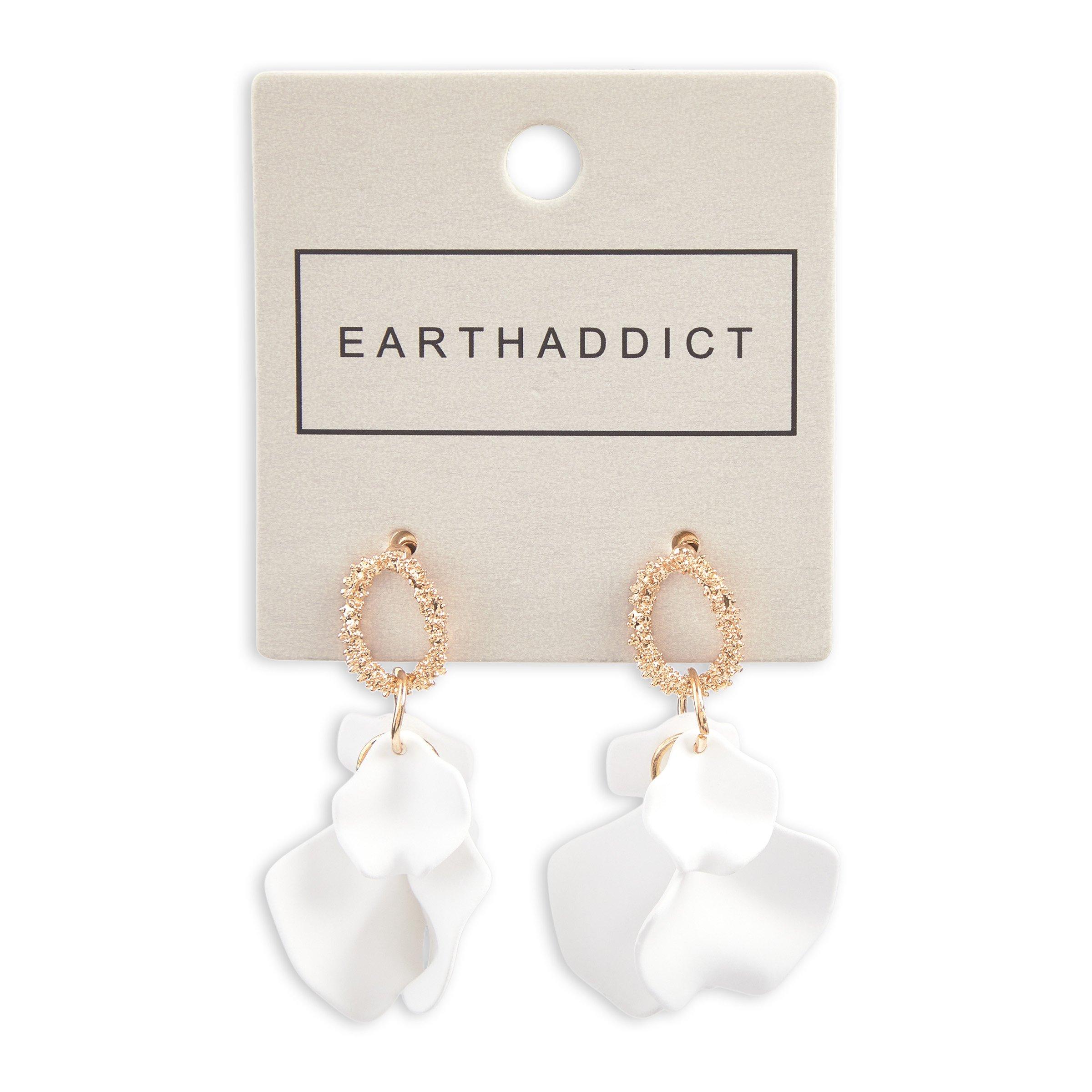 White Statement Drop Earrings (3247129) | Earthaddict