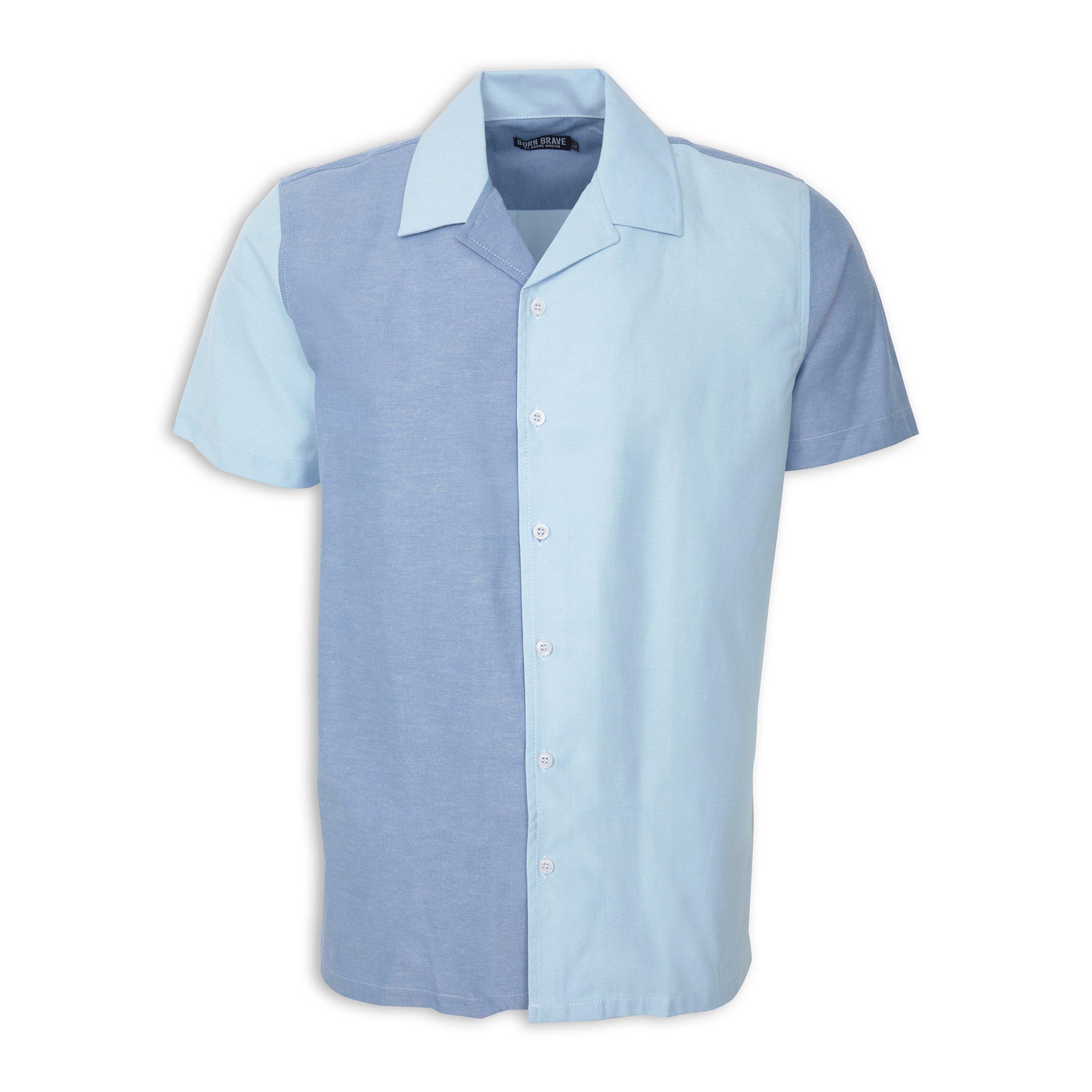 Blue Two-Toned Short Sleeve Shirt (3248327) | Born Brave