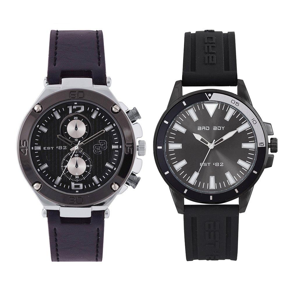 Black Leather and Resin Watch Set (3249725) | Bad Boy