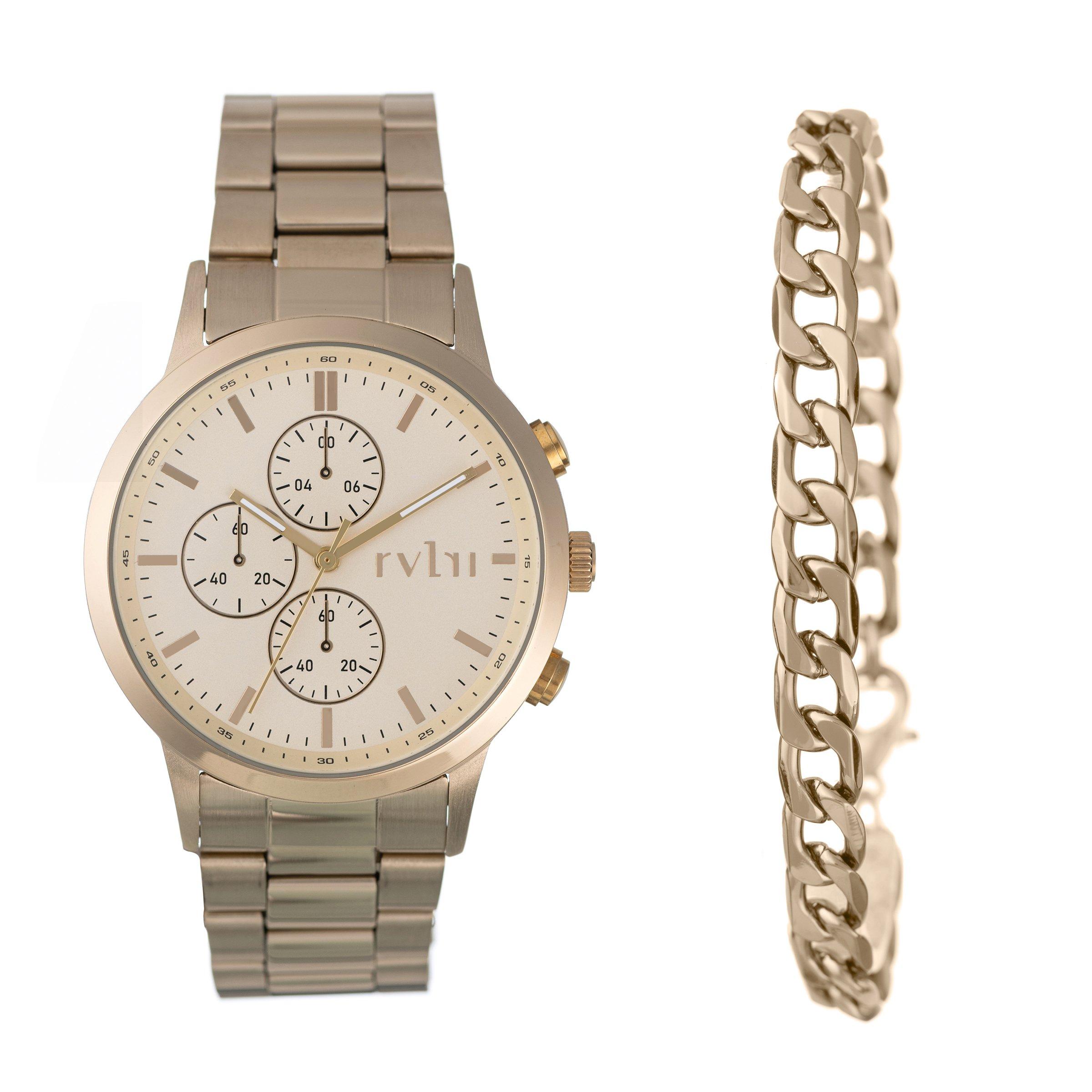 Gold Metal Watch and Bracelet Set (3249941) | RVLRI