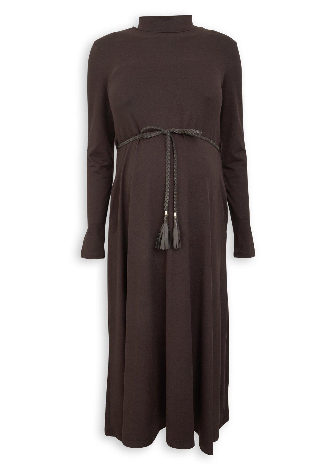 Brown Knit Maternity Poloneck Dress (3250280) | Truworths