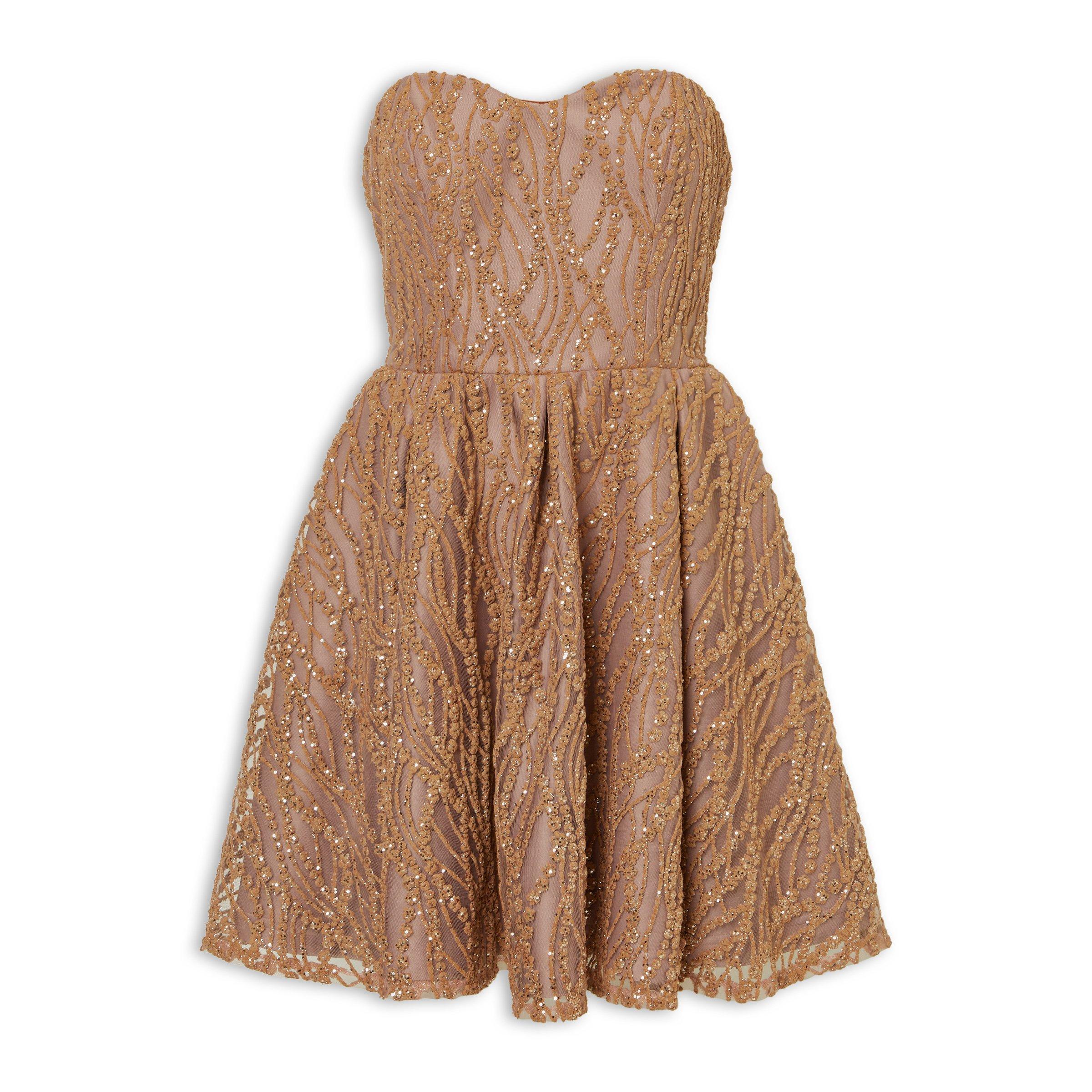 Gold Glitter Party Dress (3252195) | Ruald Rheeder Ladies