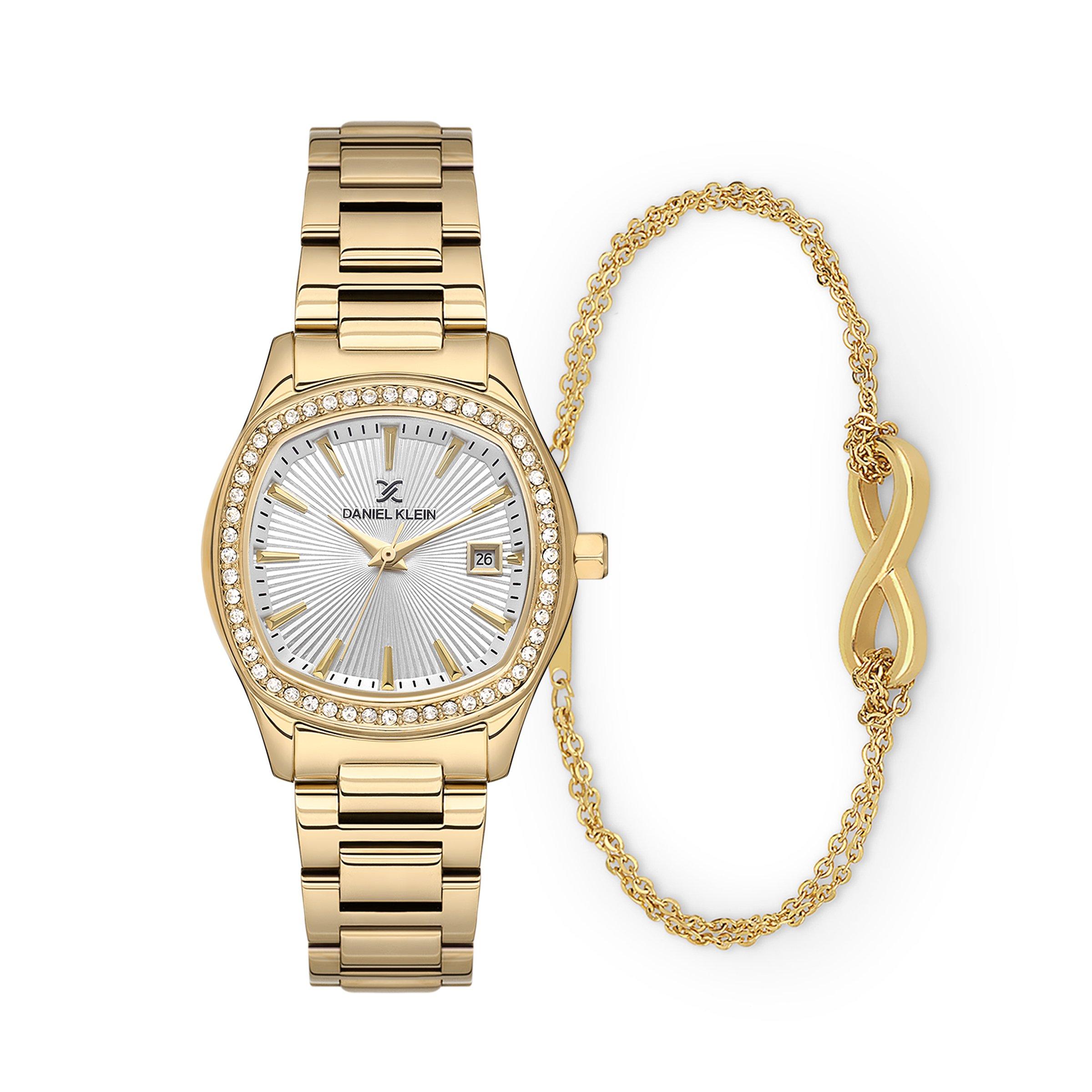 Gold Metal Watch and Bracelet Set (3252983) | Daniel Klein