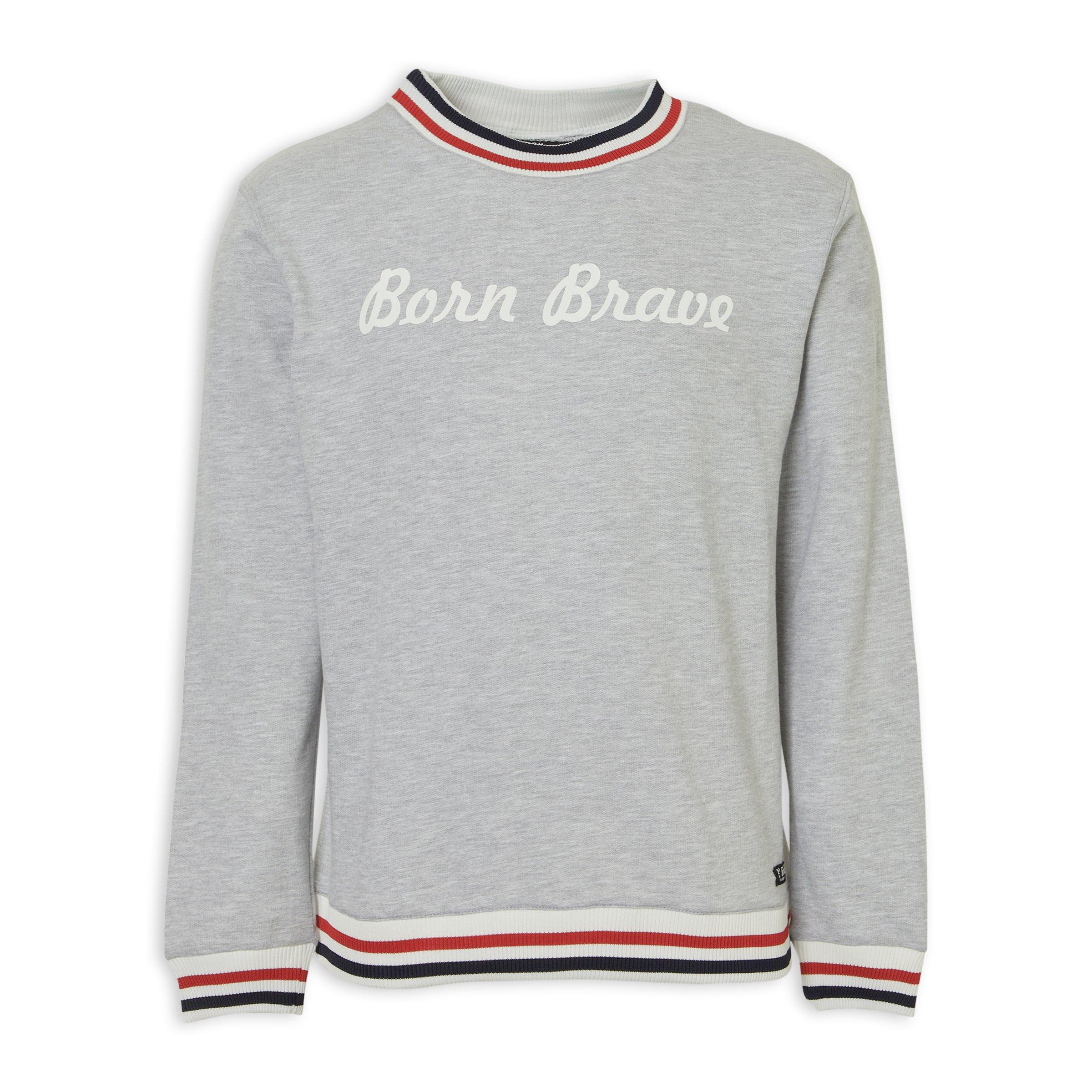 Grey Printed Pullover (3253257) | Born Brave