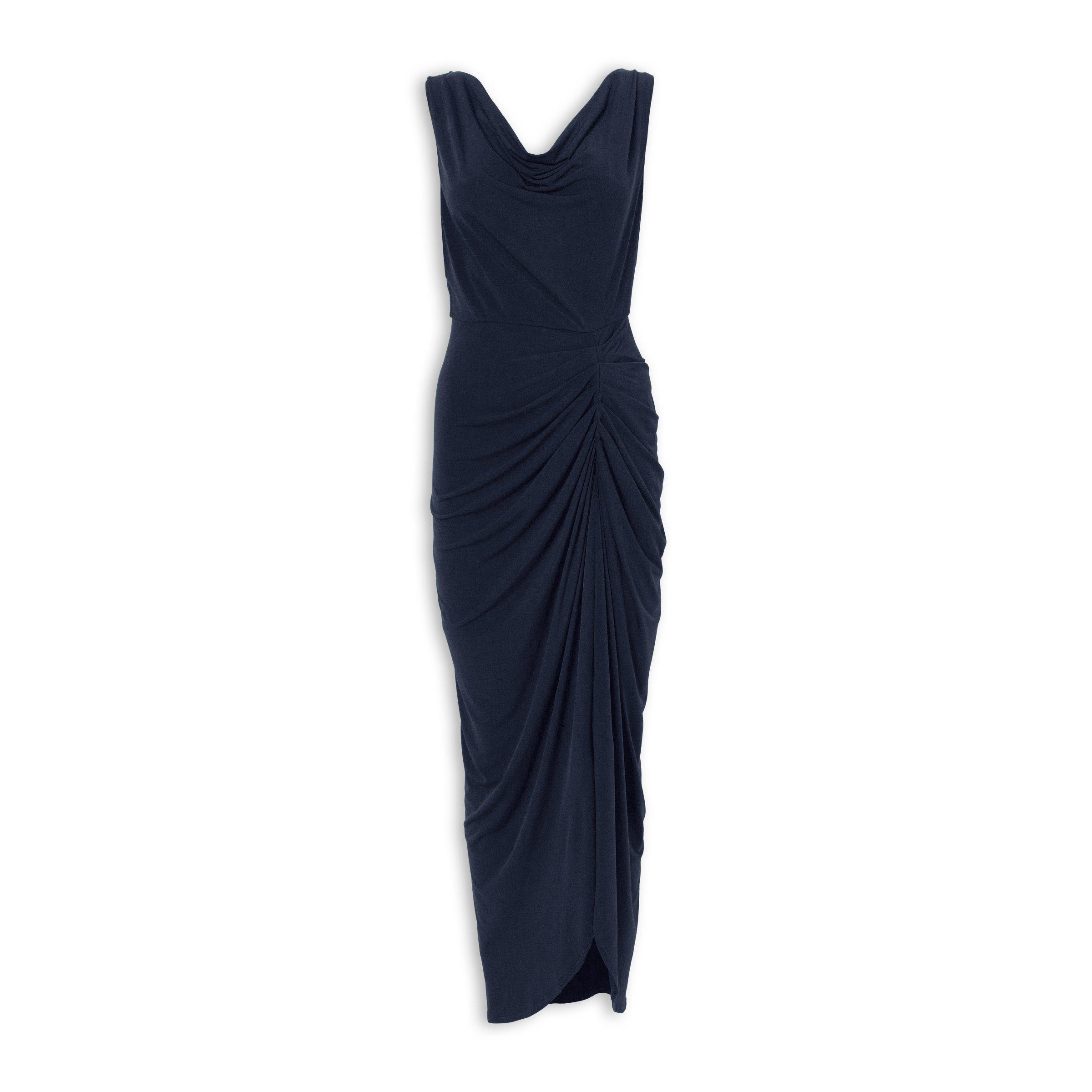Navy Cowl Bon Bon Dress (3253731) | Kameo