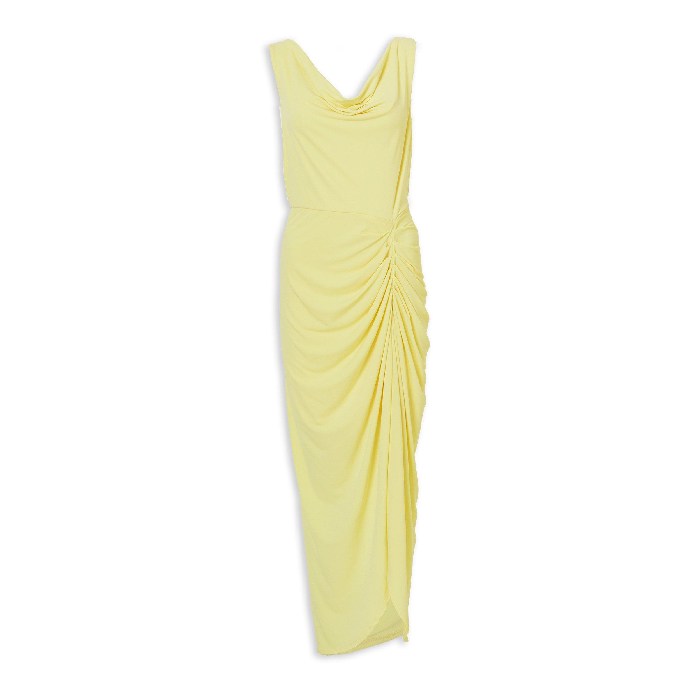 Yellow Cowl Bon Bon Dress (3253733) | Kameo
