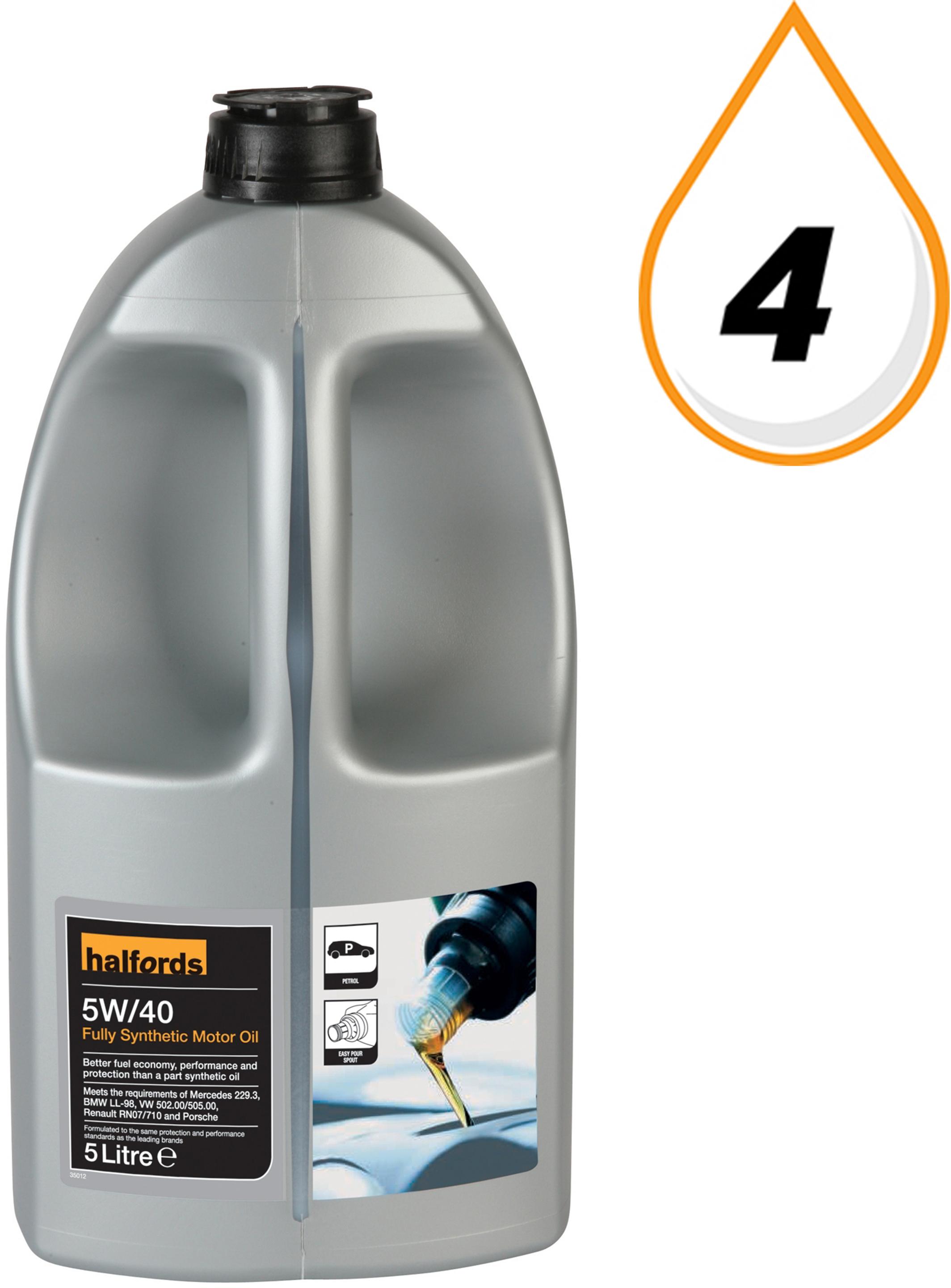 Halfords | Halfords 5W40 Fully Synthetic Oil 5L