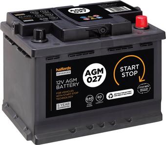 Halfords AGM027 Start Stop Car Battery 5 Year Guarantee | Halfords UK