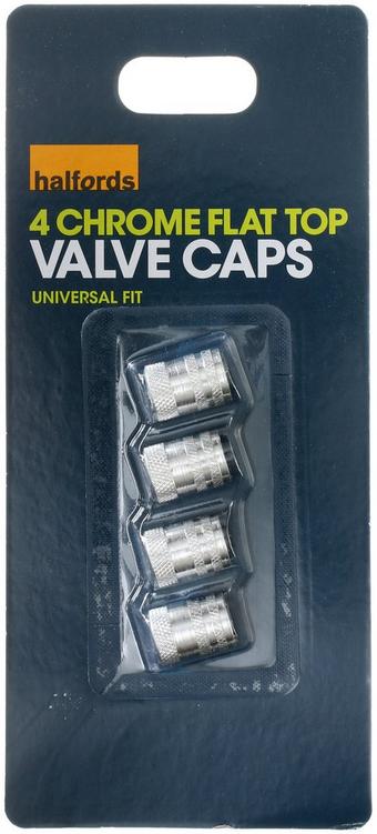 Halfords Flat Valve Caps Chrome | Halfords UK