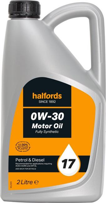 Halfords 0W30 Eco Fully Synthetic Engine Oil 17 - 2 Litres | Halfords UK