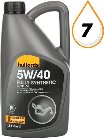 Halfords 5W40 Fully Synthetic Diesel Engine Oil 2L | Halfords UK