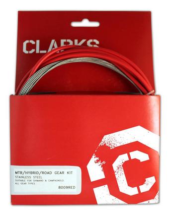 Clarks Stainless Steel Universal Front and Rear Gear Cable Kit - Red ...