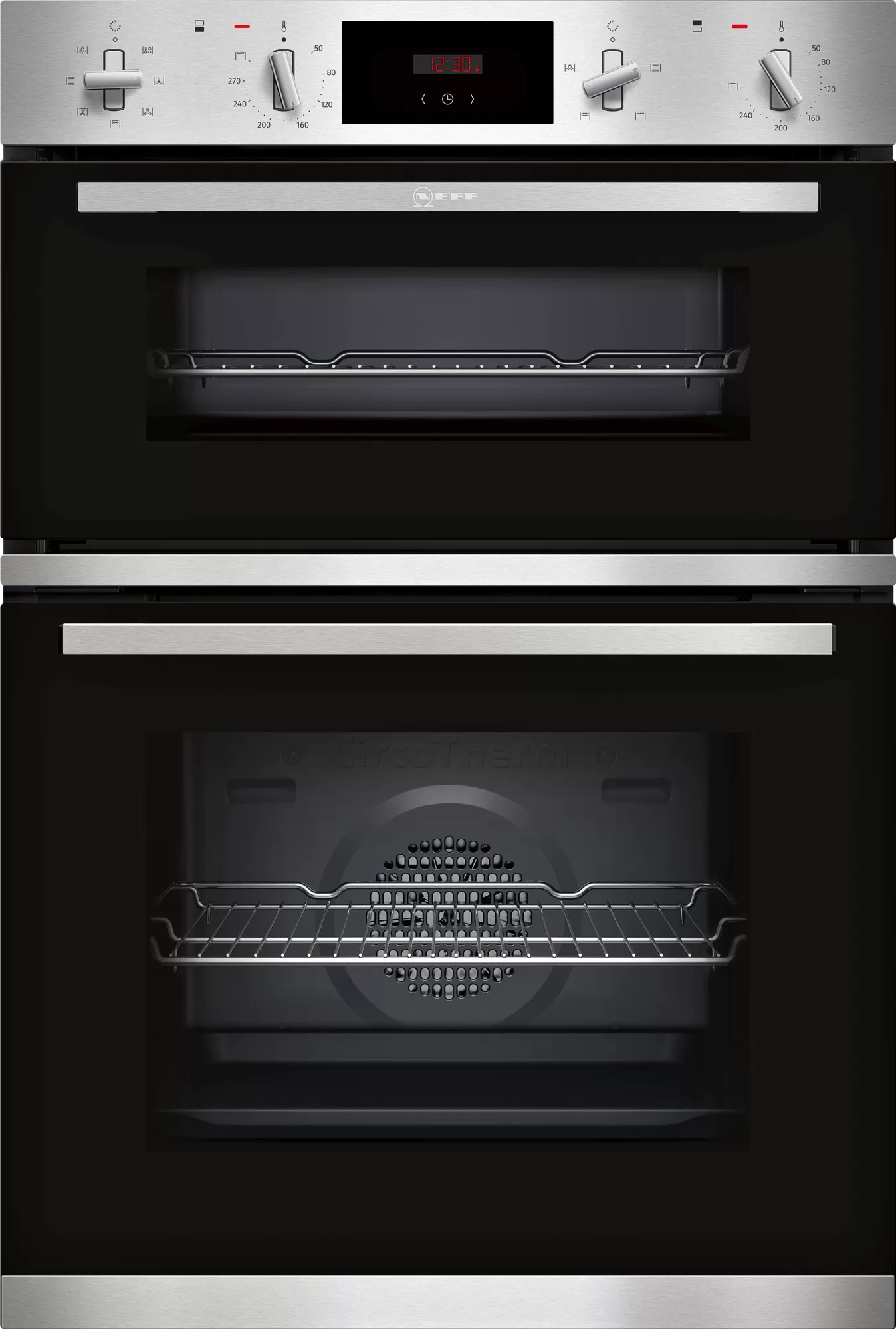 NEFF U1GCC0AN0B 59.4cm Built In Electric Double Oven - Black/Steel ...