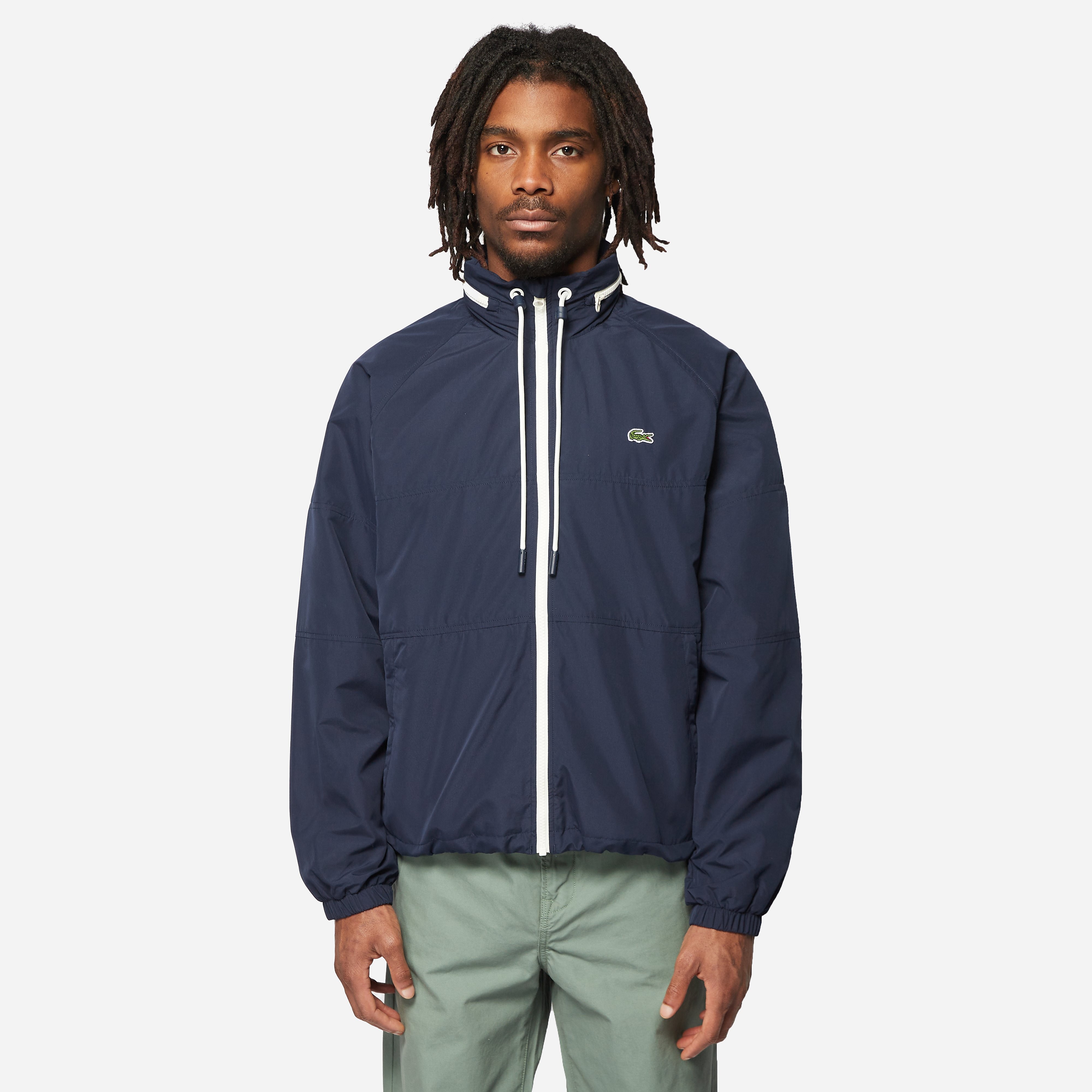 Lacoste Hooded Light Jacket, Navy | The Hoxton Trend