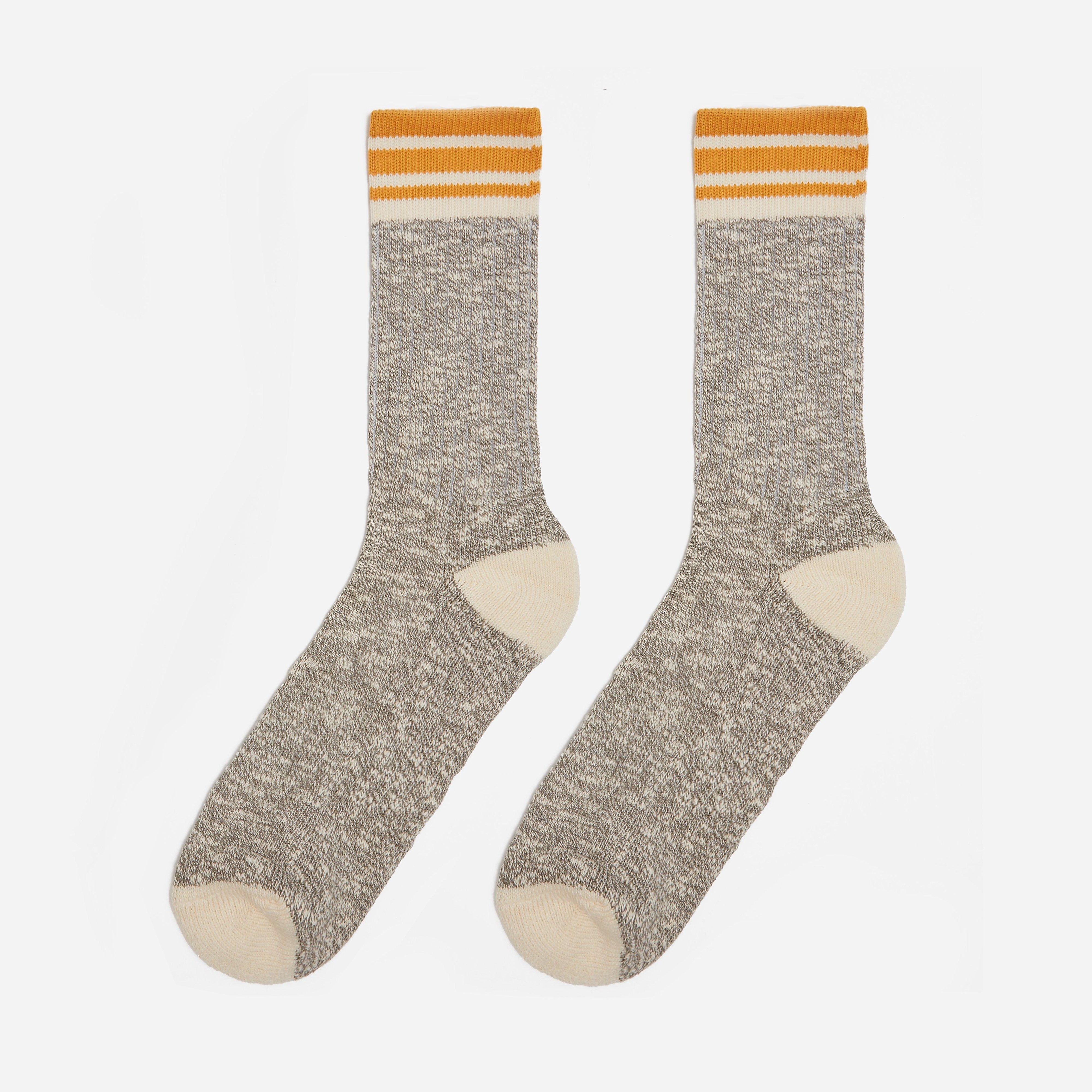Ivy Ellis Sinclair Crew Slub Sock, Grey - Curated Menswear