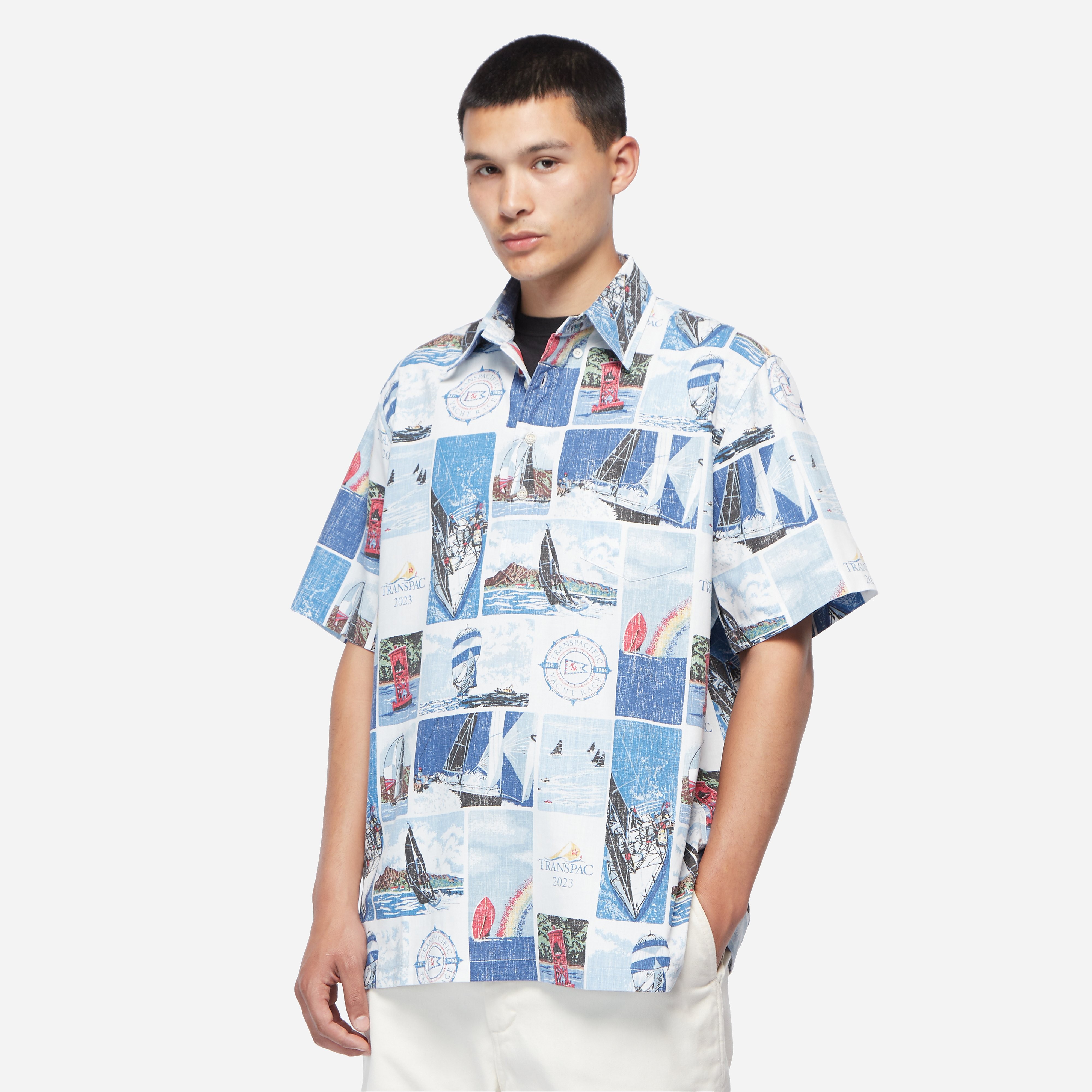 Reyn Spooner Air Force Pullover Shirt, Blue - Curated Menswear