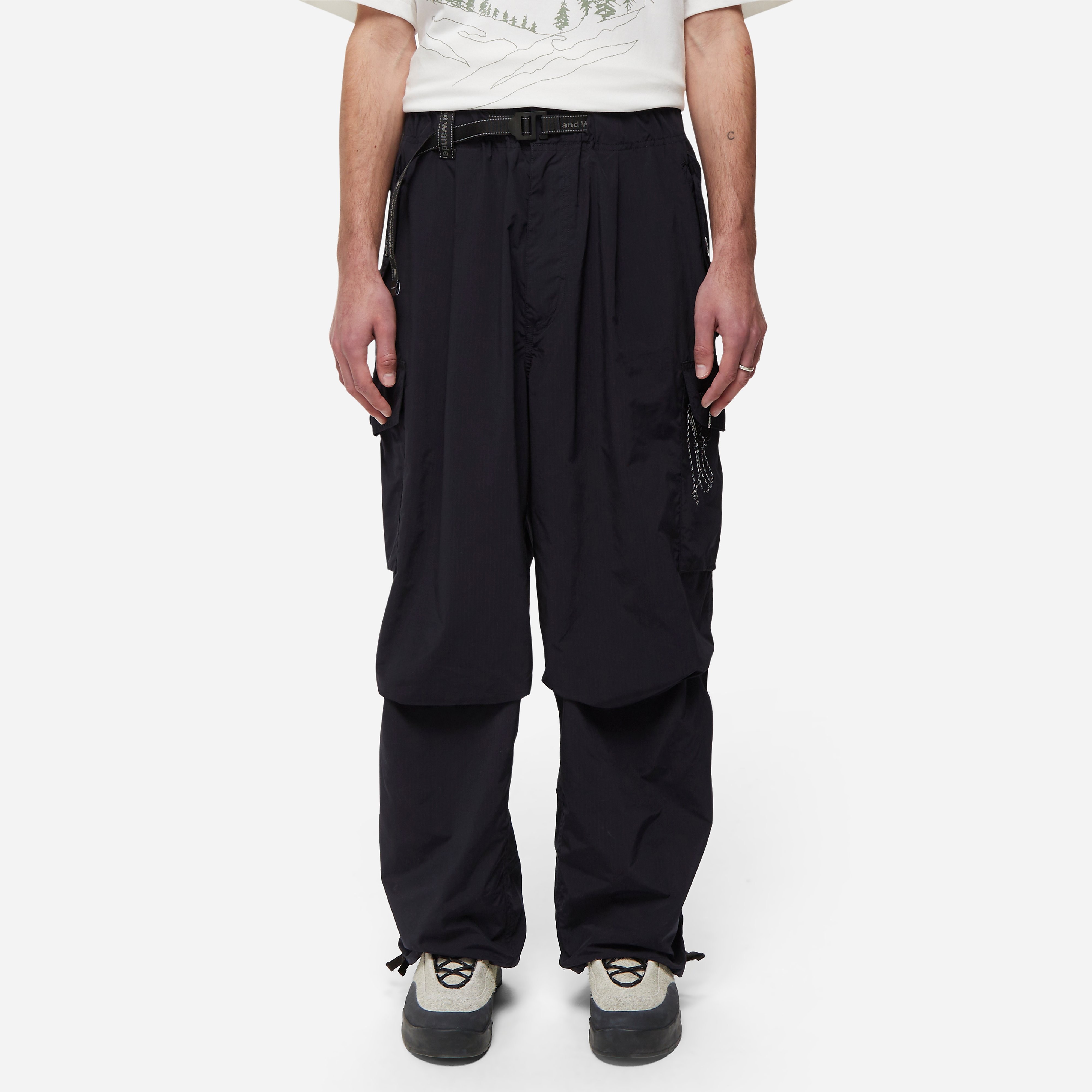 and wander Oversized Cargo Pants, Navy - Curated Menswear