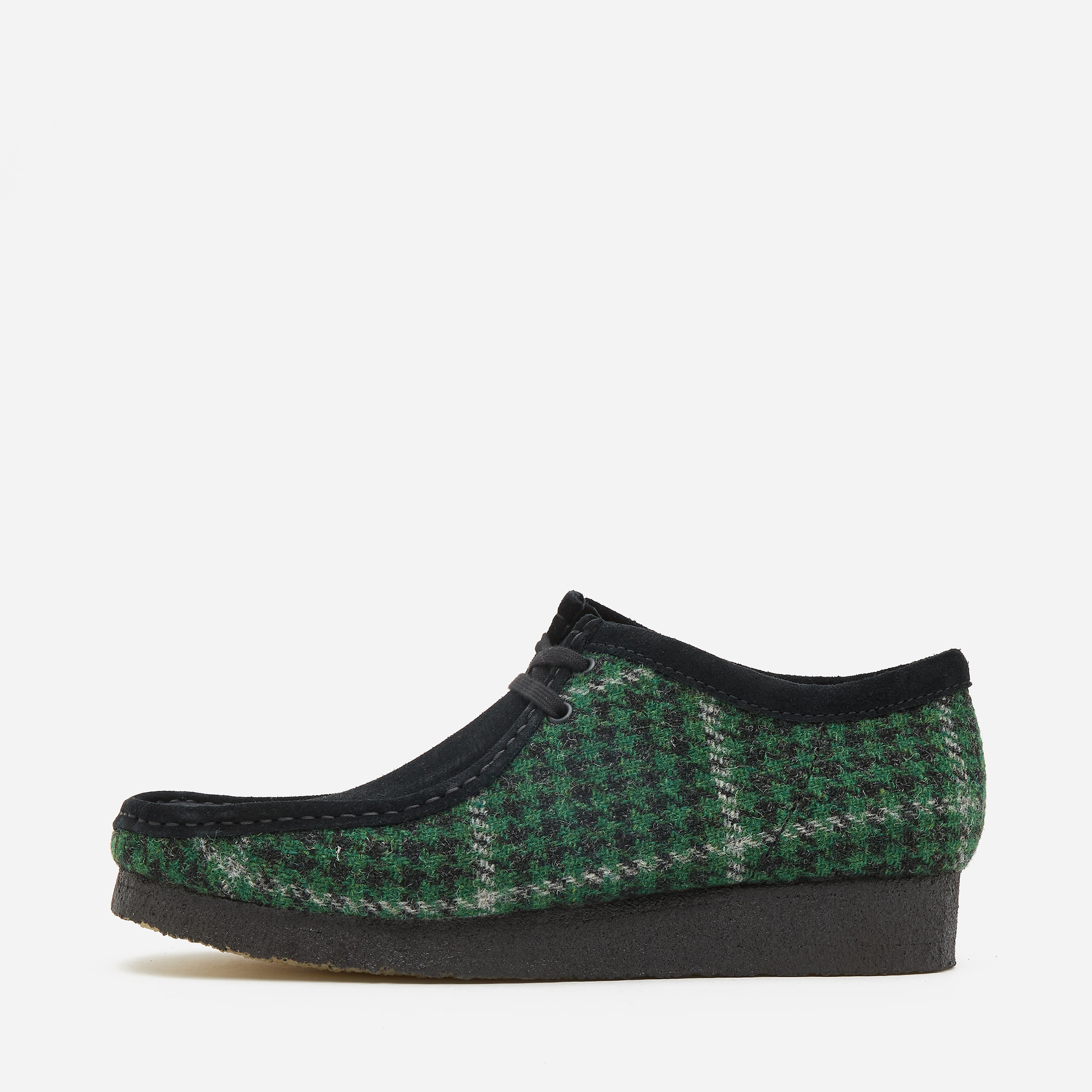 Clarks Originals Wallabee Harris Tweed, Green - Curated Menswear
